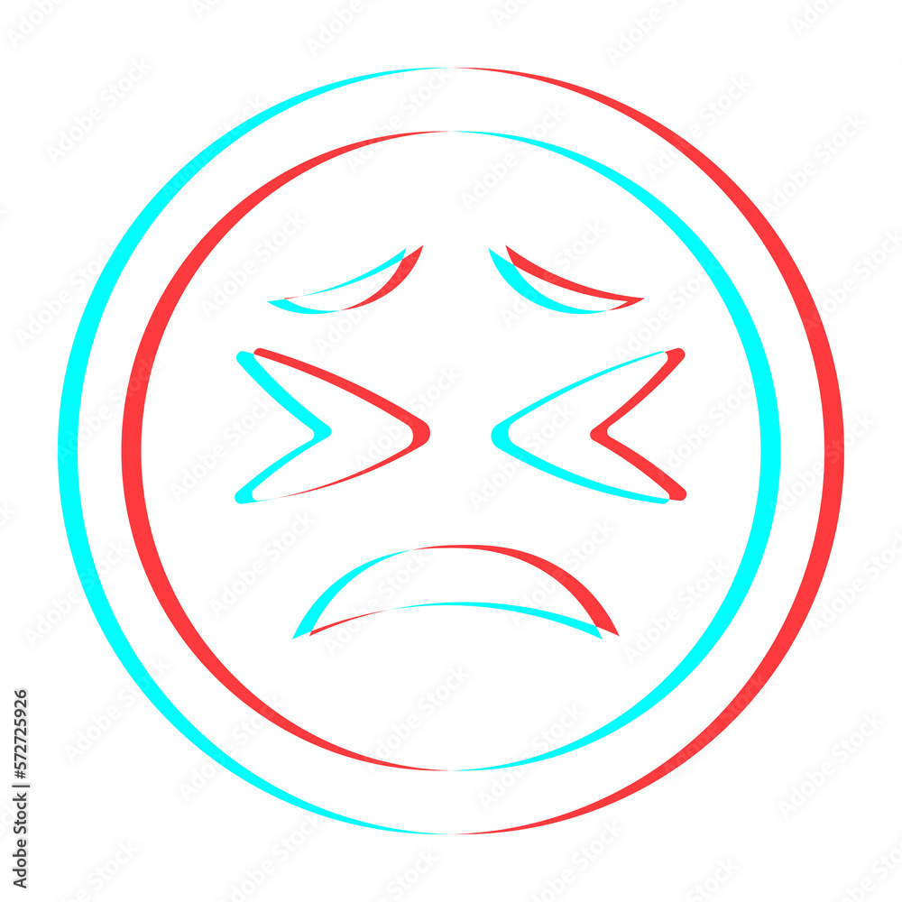 Cartoon smile emoticon symbol, icon in 3d effect with blue and red ...