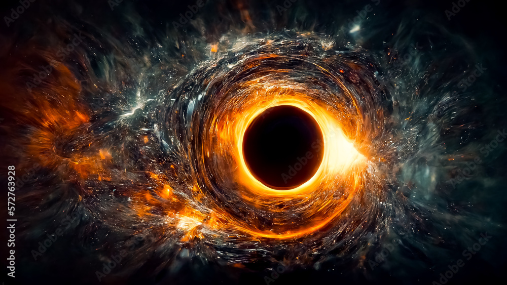 The inside of a black Hole gravit, hyper realistic CGI,infinite space ...