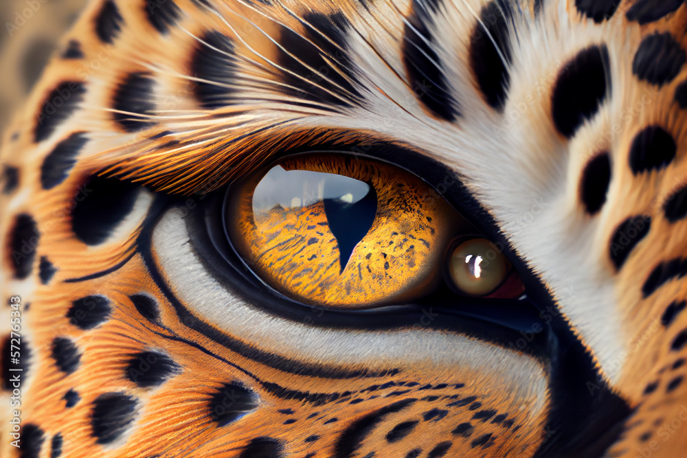 Beautiful photo of an jaguar eye taken at close range. Generative AI ...