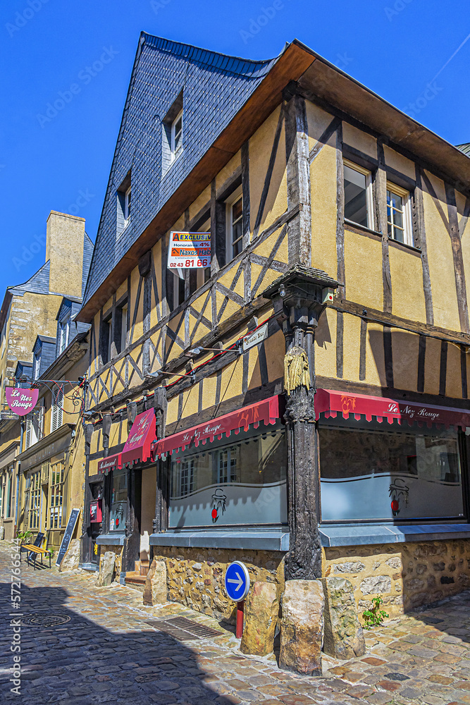 Medieval Street in ancient part of the French city Le Mans ...