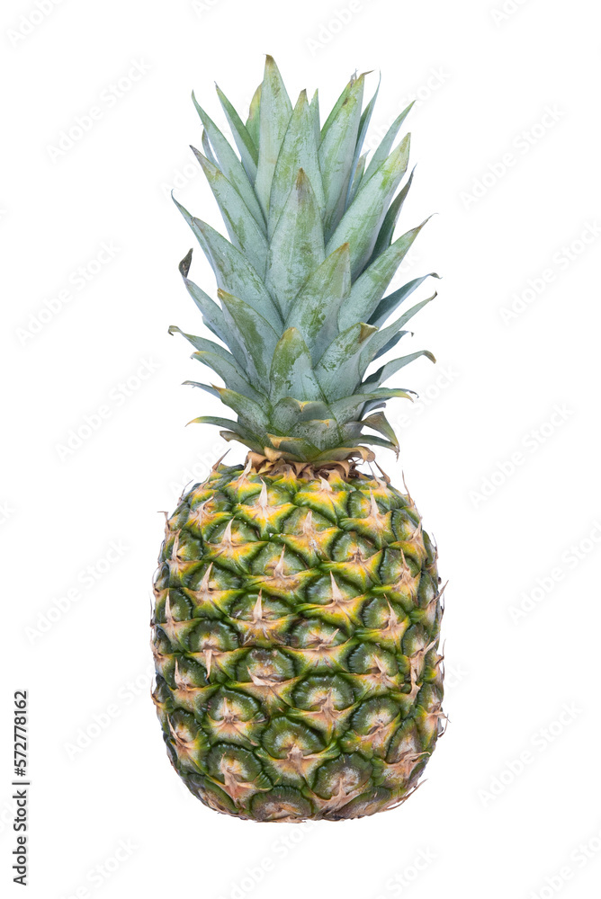 ANANAS pineapple with green leaves isolated on transparent background ...