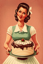 Baking Woman Vintage Poster Free Stock Photo - Public Domain Pictures