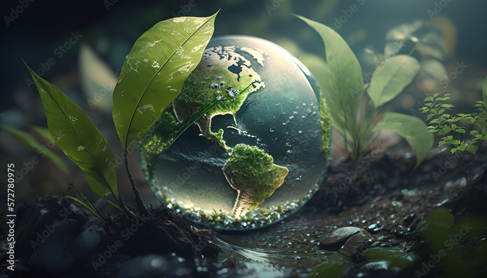 conceptual image planet earth and the may environment. highlighting the ...