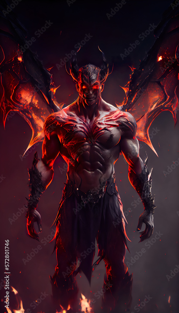 illustration of Lucifer, Fallen Angel, demon and evil, king of hell ...