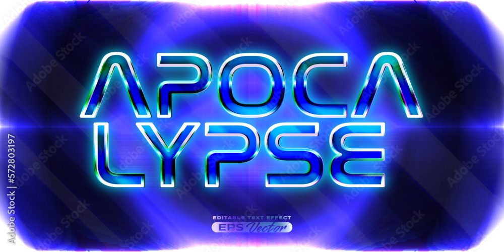 Retro text effect apocalypse futuristic editable 80s classic style with ...