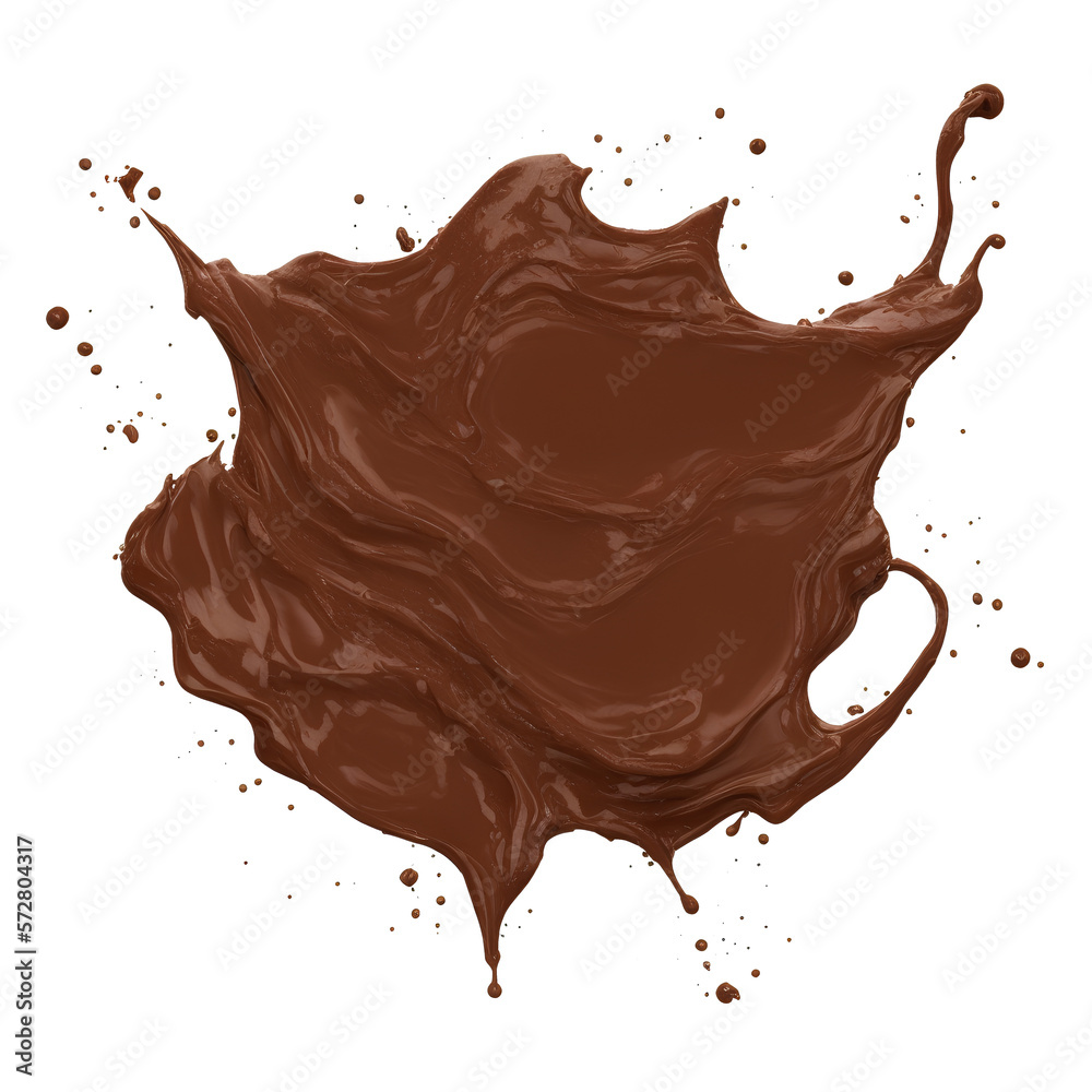 Splash and melted chocolate element illustration. Transparent PNG is ...