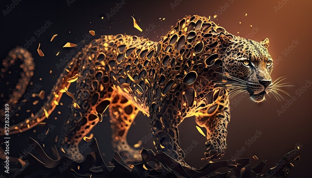 Cool, Epic, Artistic, Beautiful, and Unique Illustration of Leopard ...
