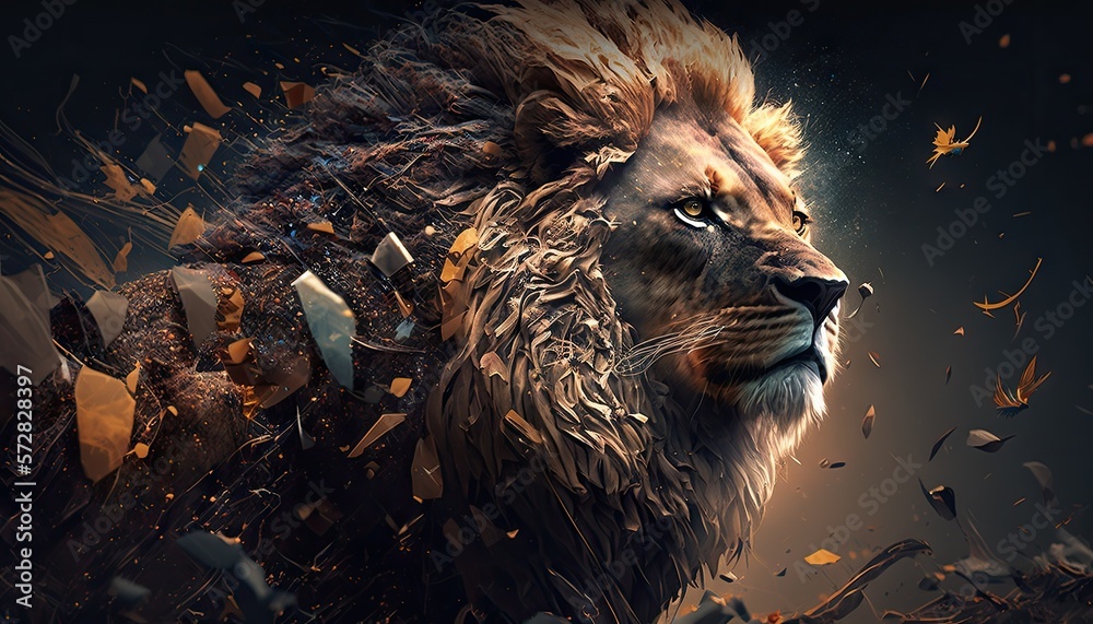 Cool, Epic, Artistic, Beautiful, and Unique Illustration of Lion Animal ...