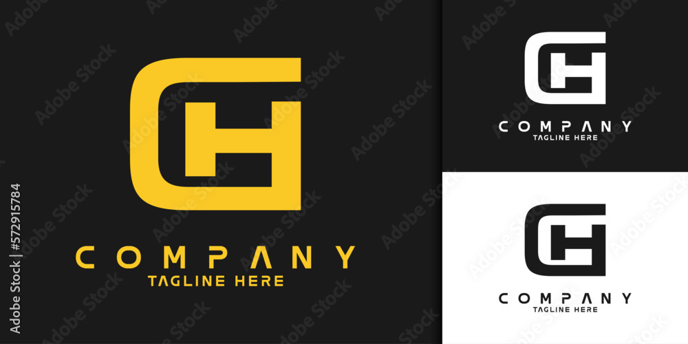 Initial CH GH logo design for company, business, and brand identity ...
