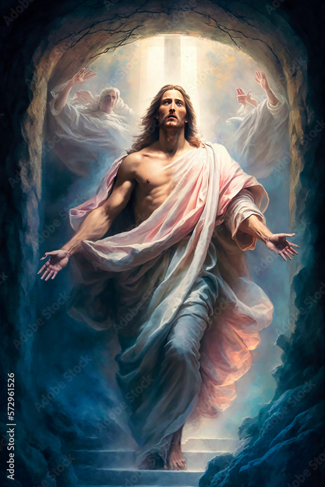 easter, crucifixion of jesus christ. AI generativ. Stock Illustration ...