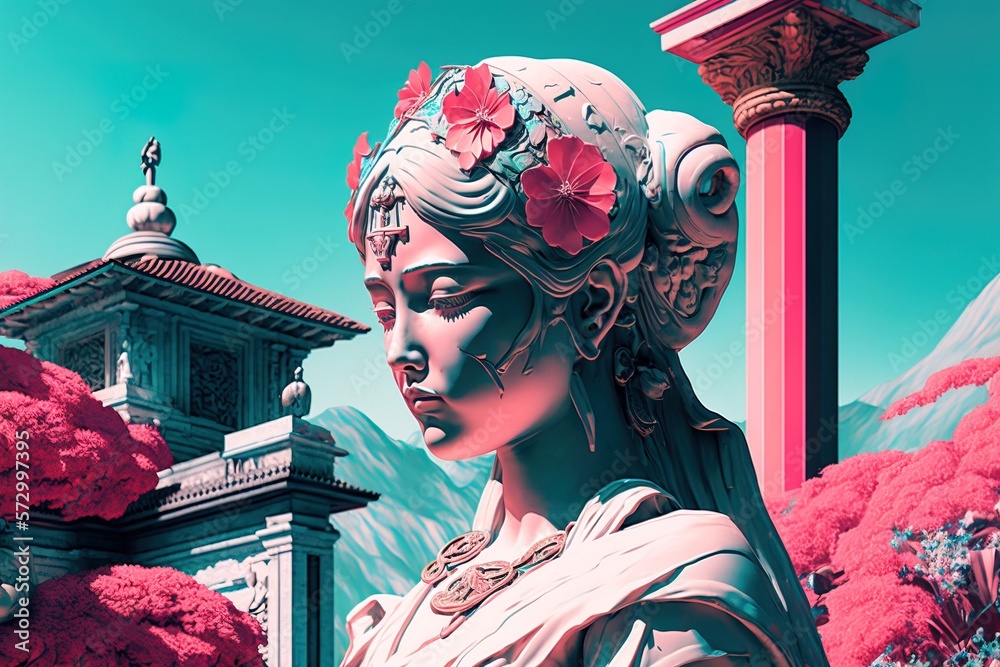 Vaporwave 80s wallpaper. Combination of Cyberpunk Aesthetics and ...