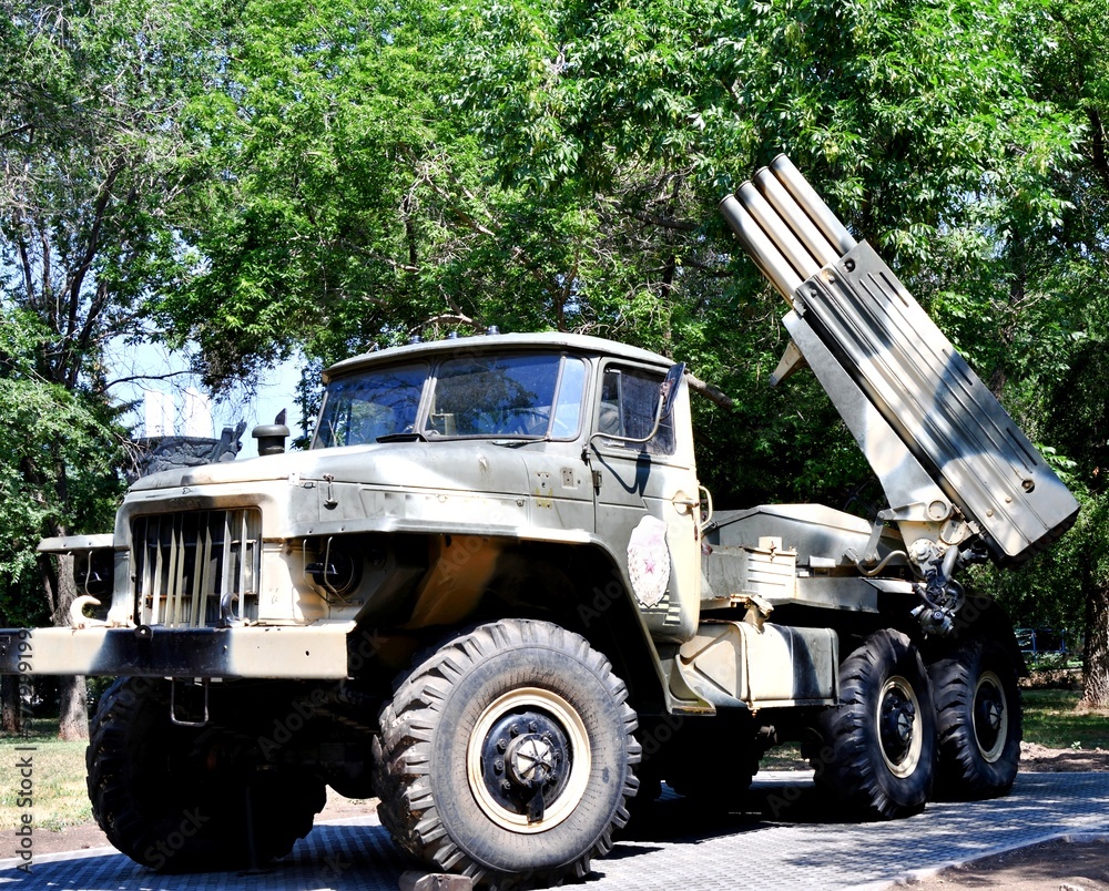 Elements of MLRS "Grad" BM-21 - Soviet and Russian multiple launch ...