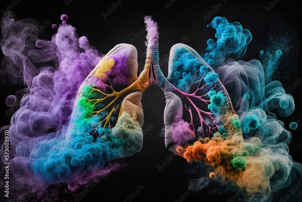 Breathing Easy: An Illustration of Healthy Lungs in vibrant colors. Ai ...