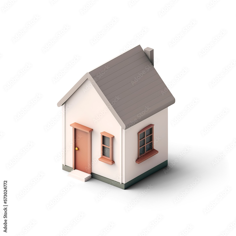 house 3d vector render png isolated Stock Illustration | Adobe Stock