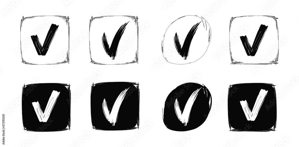 Check mark icons set. Check marks symbol collection. Simple check mark. Quality sign icon ...