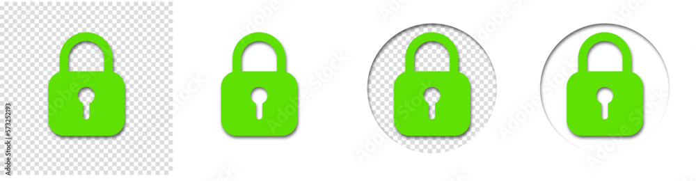 Set of lock icons, padlock icon. Safety protect symbols. Padlock closed ...