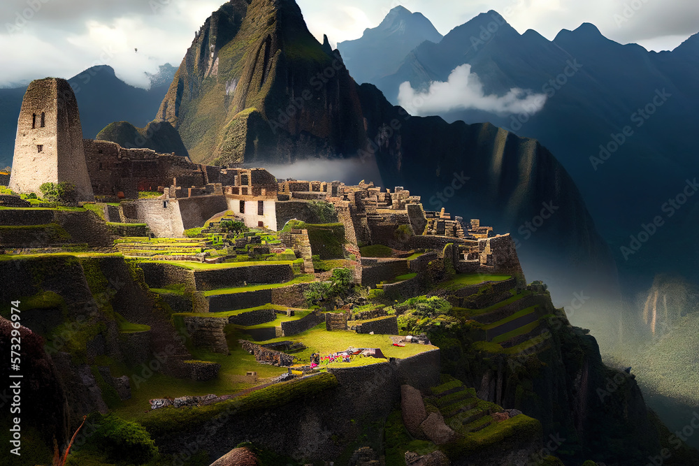 Most Beautiful place in Machu Picchu, Peru, realistic. Generative Ai ...