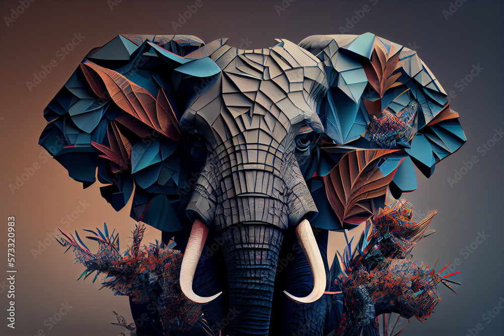Beautiful abstract elephant background. Generative AI technology. Stock ...
