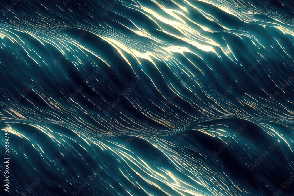 Blue Aqua Azure Ocean Sea Waves and Swirling Water Seamless Repeating ...