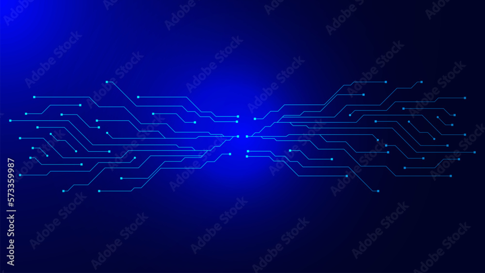 Electronic circuit board technology concept background. Abstract blue ...