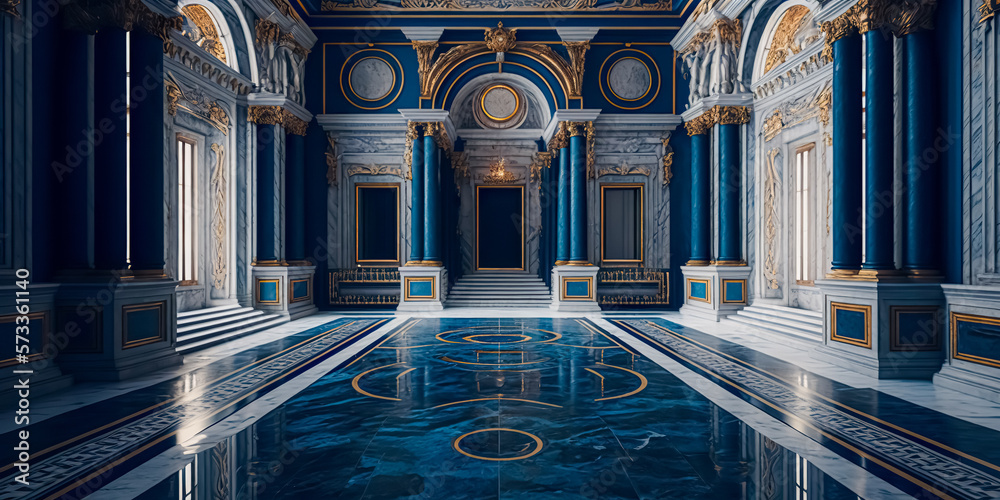 Illustration Stock A realistic fantasy interior of the royal palace ...