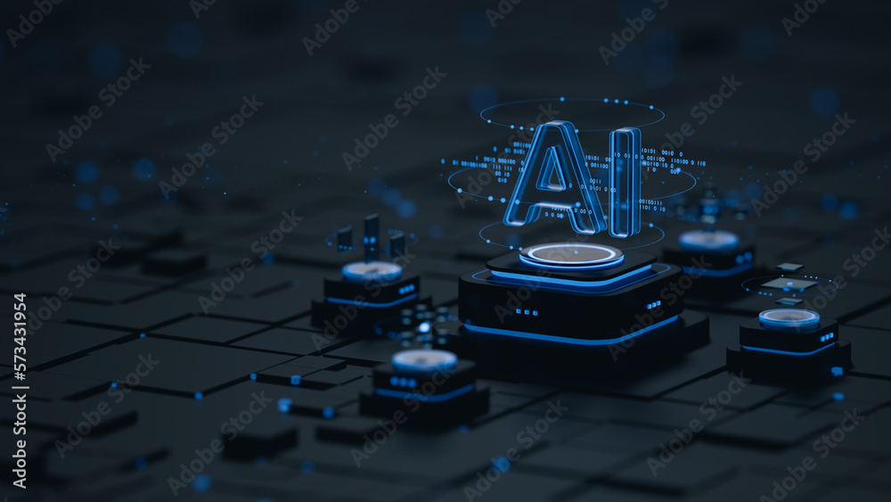 Artificial intelligence AI neural network digital brain machine deep ...