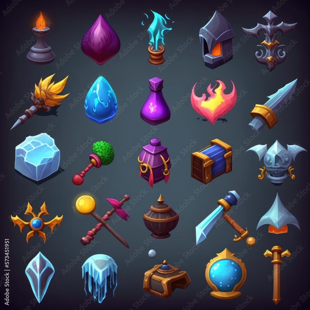 Crafting Stunning Visuals with Video Game Icons – 2D Icons, RPG Skills Icons, Items Icons ...