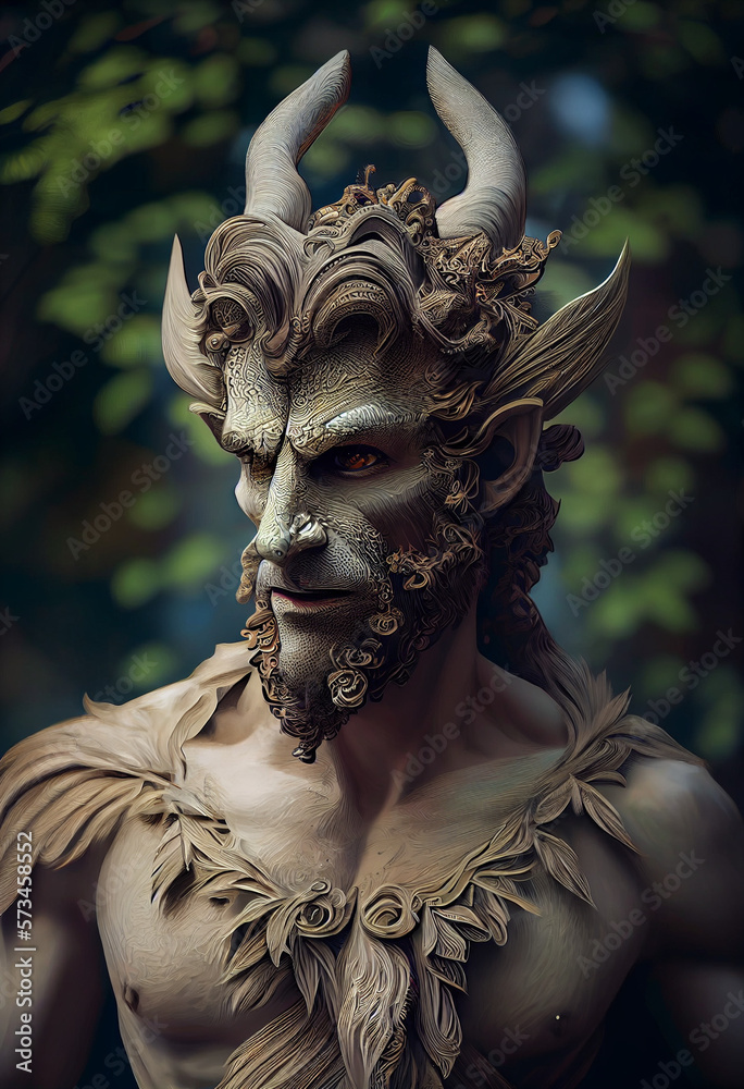 Stock-Illustration „Portrait of Satyr creature from Greek mythology ...