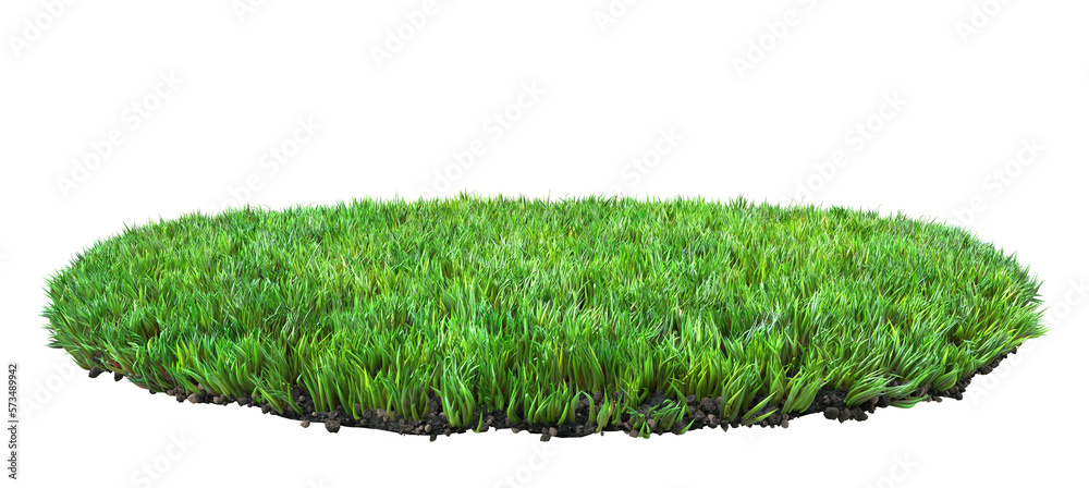 green grass turf isolated on white background 3D illustration ...