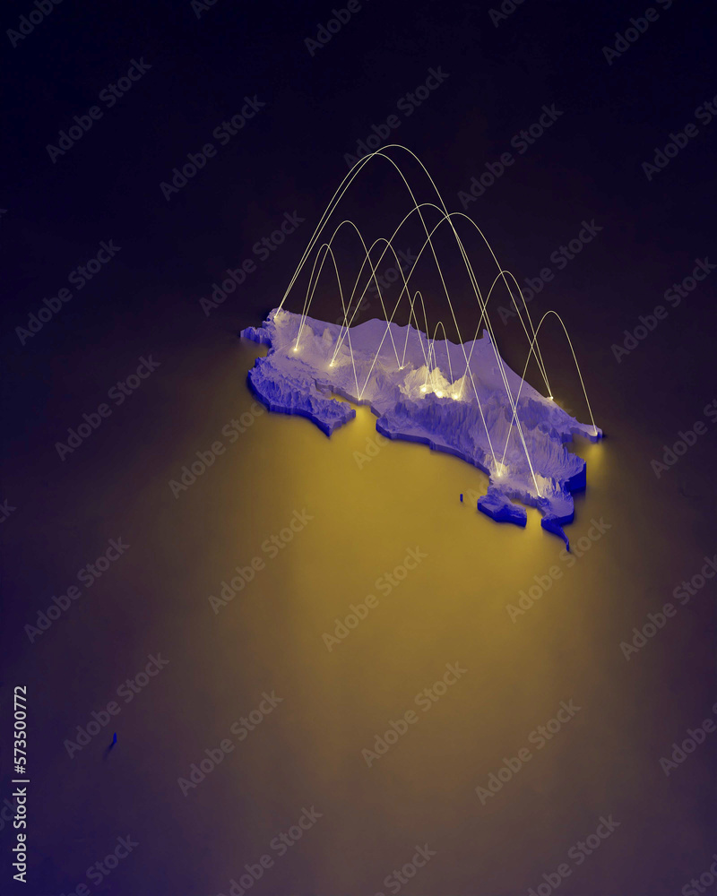 Costa Rica concept map, map of Costa Rica suitable for technology ...