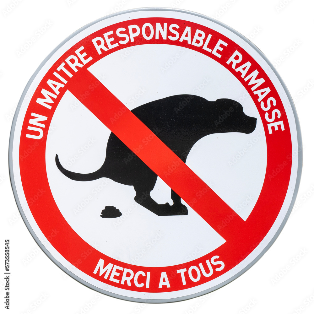Foto de Stock panneau crottes de chien interdites sur fond transparent ...