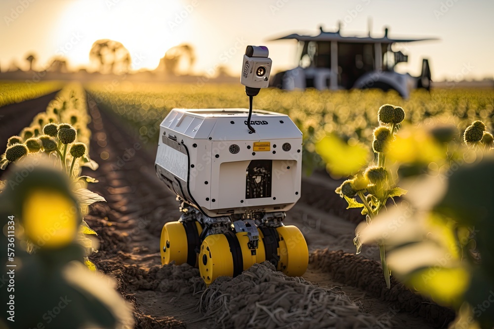 Automatic robot working in vegetables and fruits farm to harvesting ...