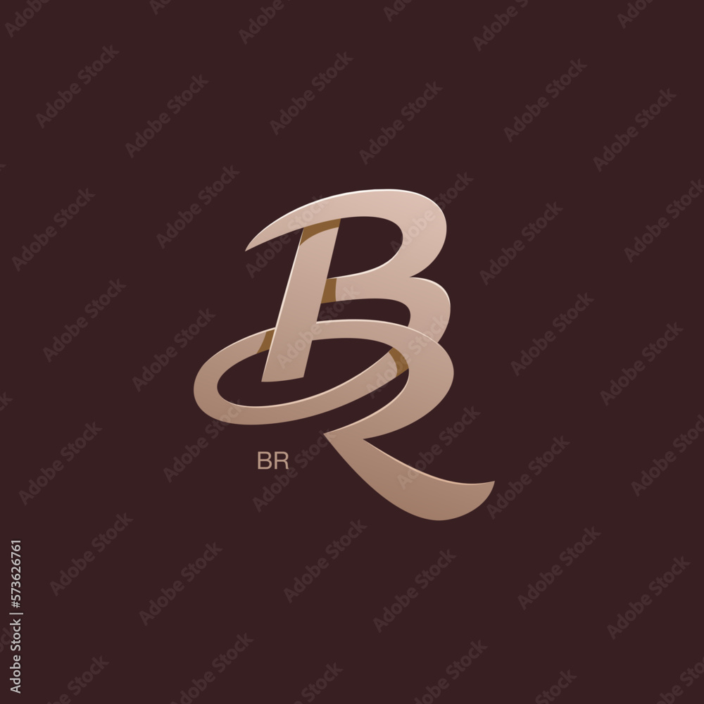 Letter B and R Monogram Logo Design Vector Stock Vector | Adobe Stock