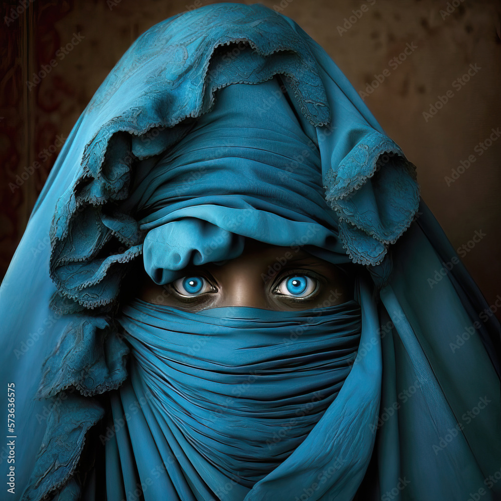 AI generated Portrait of muslim arabic, emirates or egyptian woman with ...