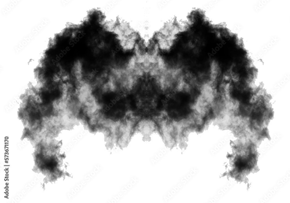 Rorschach test ink blot isolated over transparent background, thematic ...