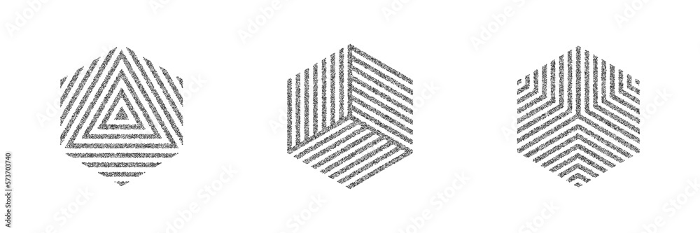 Noise grain tattoo, pointillism black gradient of dots pattern, vector ...