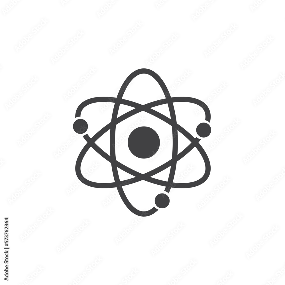 Atom icon modern science technology, science and medical gradient color ...