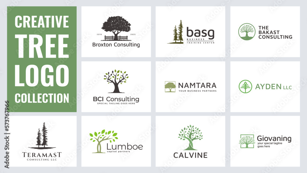 Creative tree logo collection set, perfect for company logos, business ...