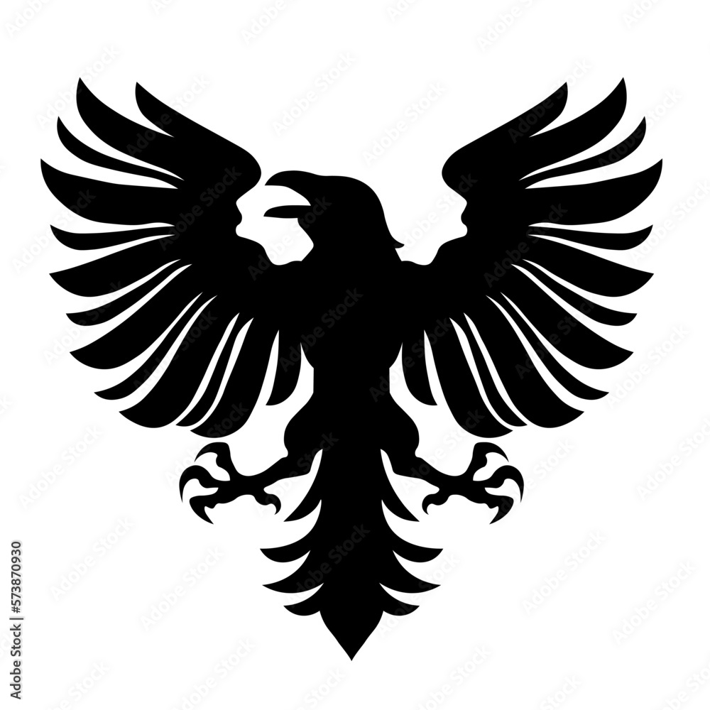Heraldic raven crow. Symbol, sign. Isolated vector illustration. Stock ...