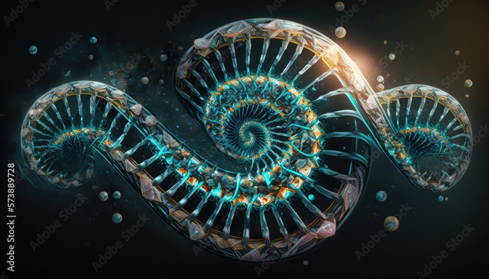 Abstract background concept of DNA string, DNA strain, DNA Spiral in ...