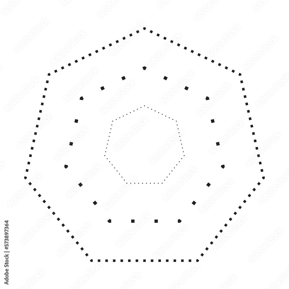 Tracing heptagon shape symbol, dashed and dotted broken line element ...