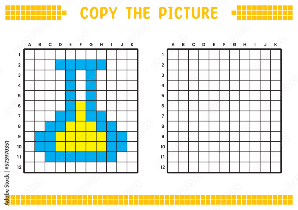 Copy the picture, complete the grid image. Educational worksheets ...