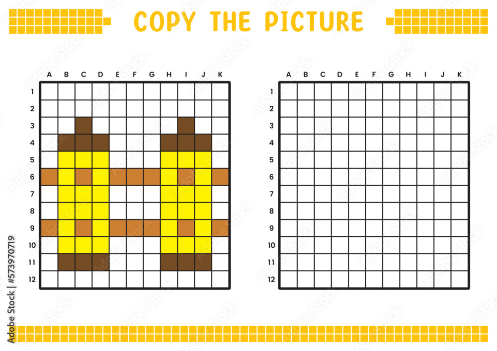 Praca wektorowa bez tantiem: Copy the picture, complete the grid image ...
