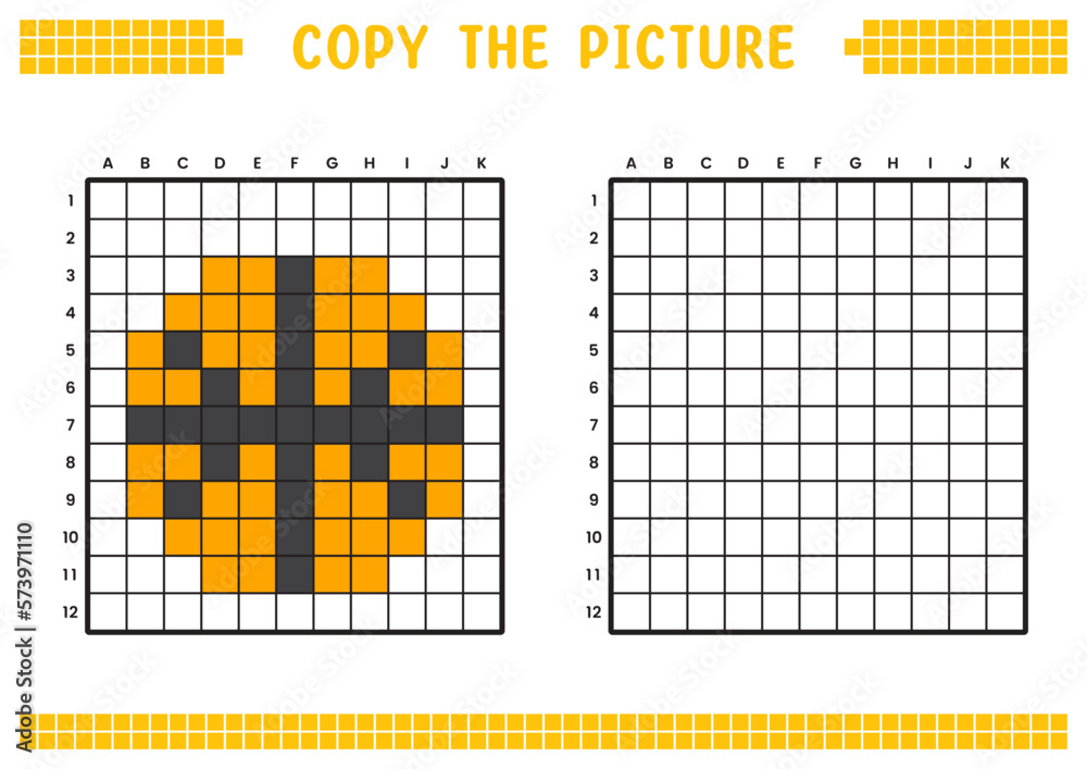 Copy the picture, complete the grid image. Educational worksheets ...