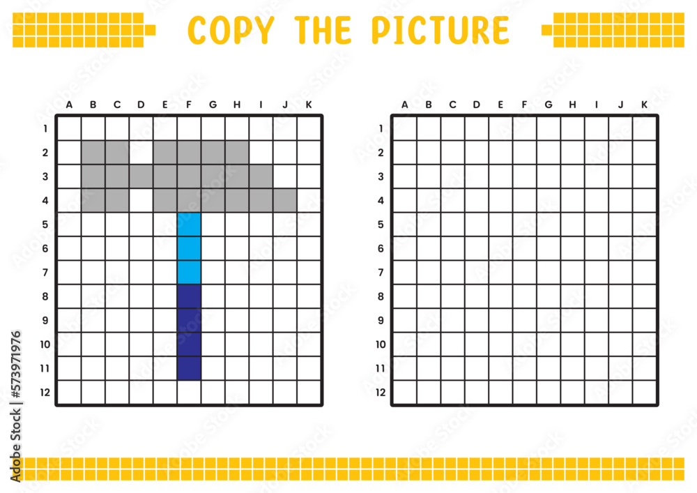 Copy the picture, complete the grid image. Educational worksheets ...
