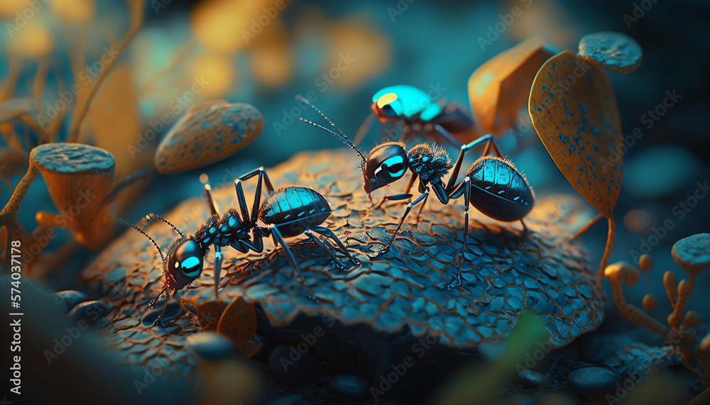 ants marching together in a line using ai Stock Illustration | Adobe Stock