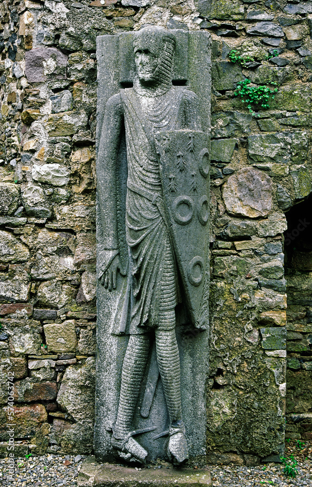 Large 13 C stone carving of knight known as the Cantwell Knight or ...