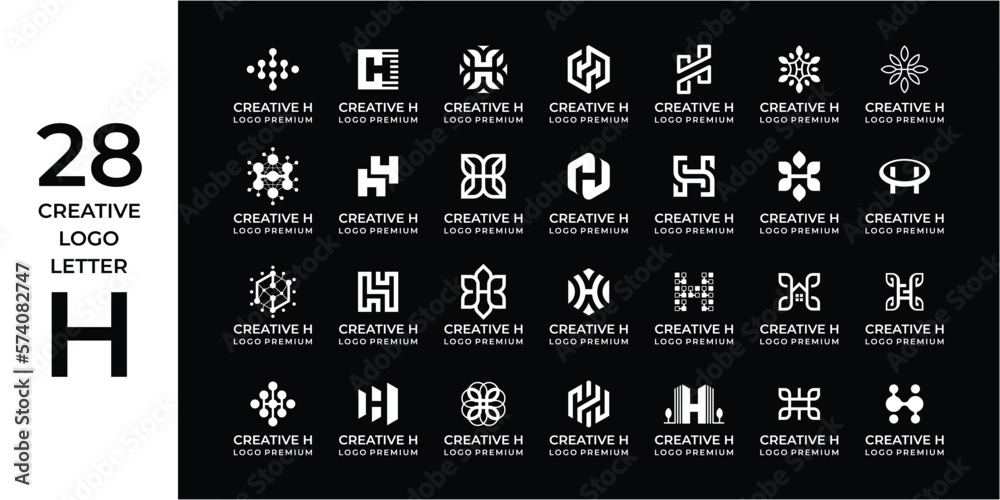 Creative logo design bundle letter H. Stock Vector | Adobe Stock
