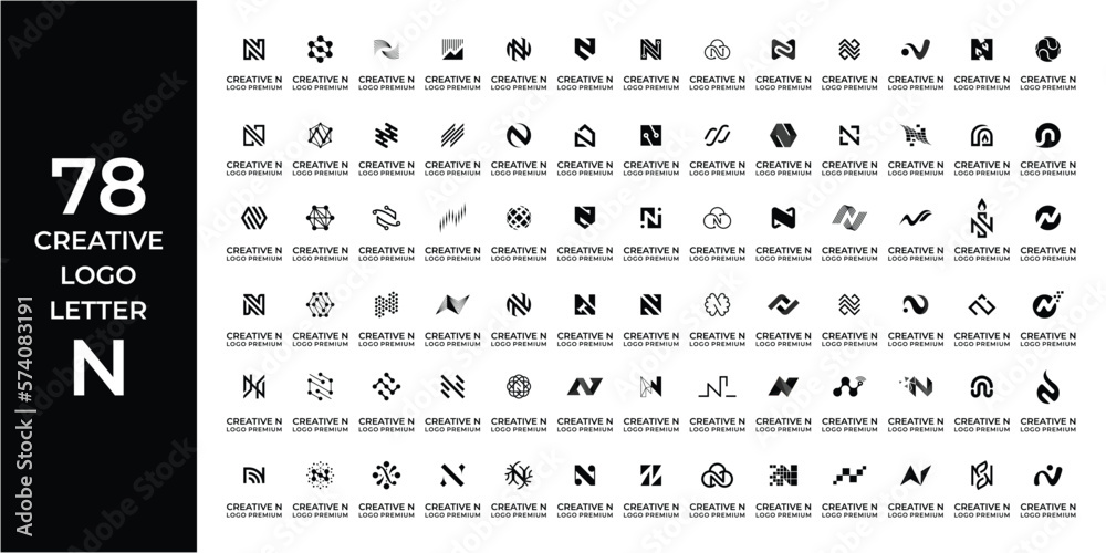 เวกเตอร์ Stock Creative logo design bundle letter N. | Adobe Stock