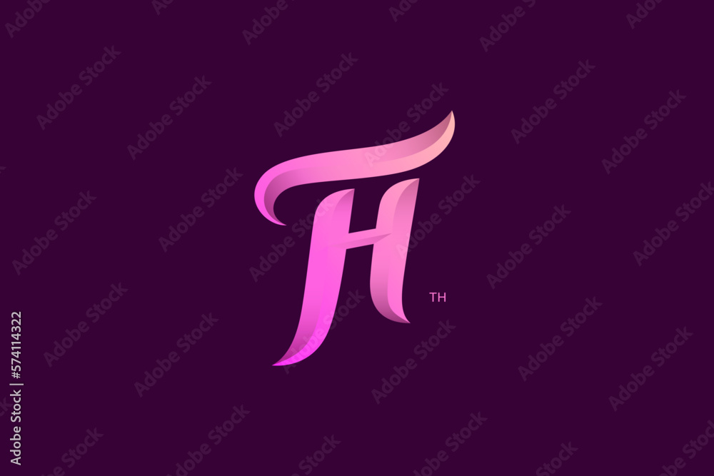 Letter T and H Monogram Logo Design Vector Stock Vector | Adobe Stock